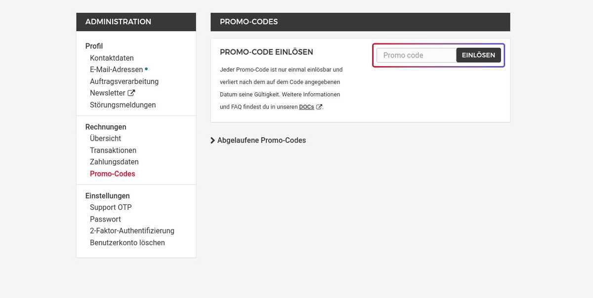 Promo-Codes im Hetzner Account - Hetzner Docs