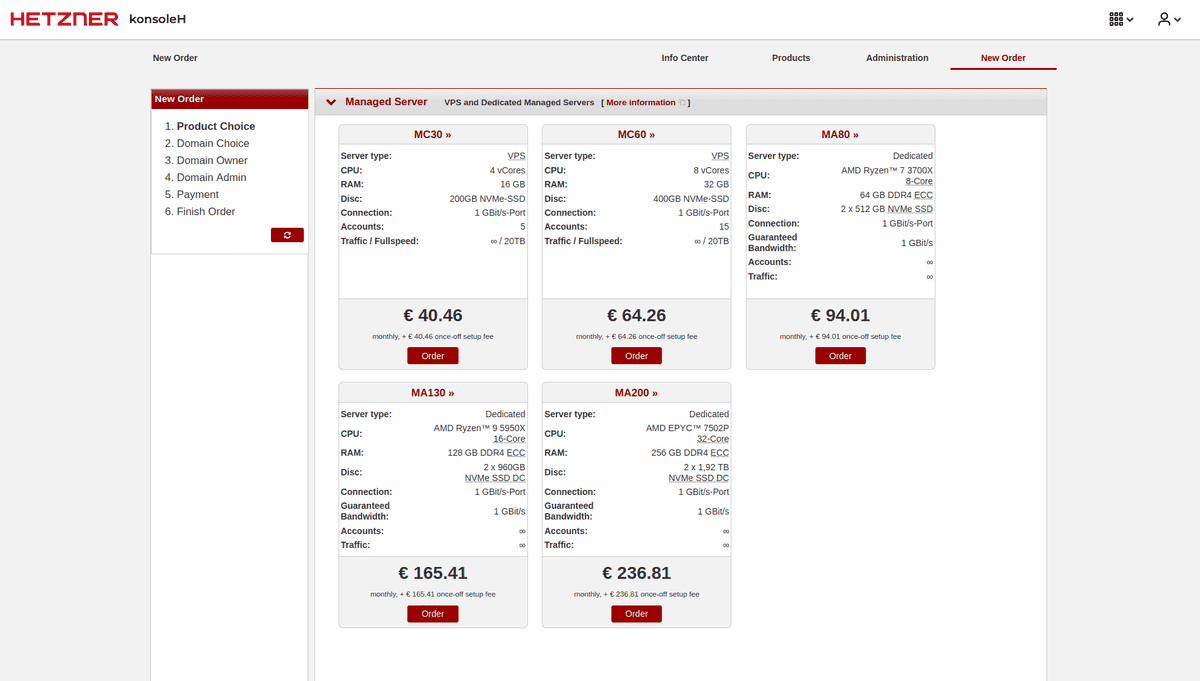 Ordering a managed server - Hetzner Docs