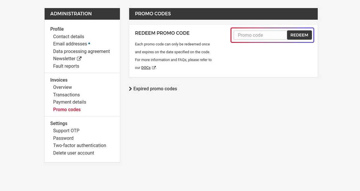 Promo codes in your Hetzner account - Hetzner Docs
