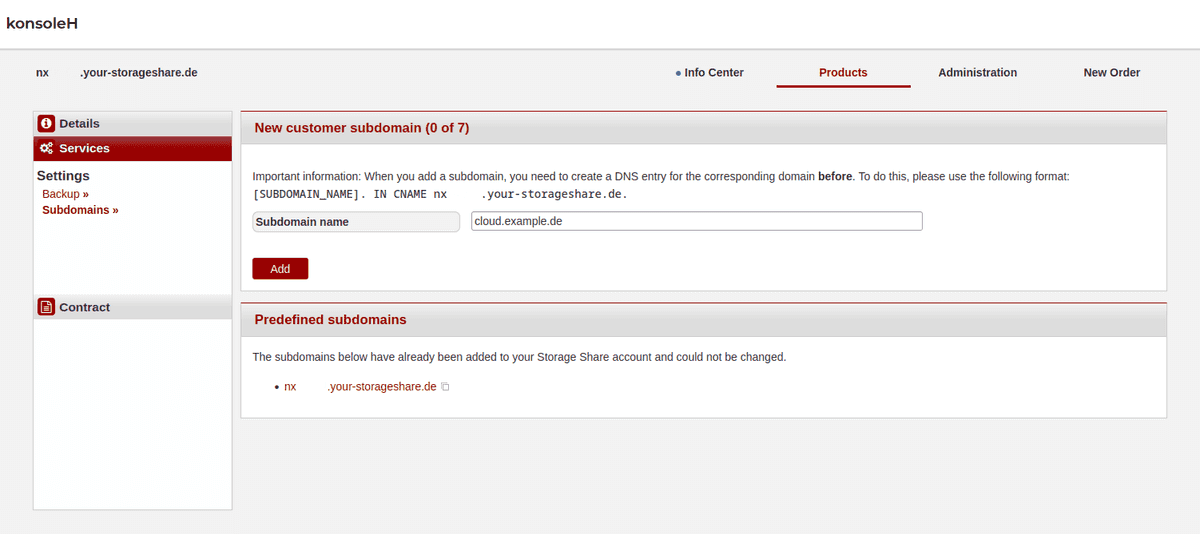 Subdomains - Hetzner Docs