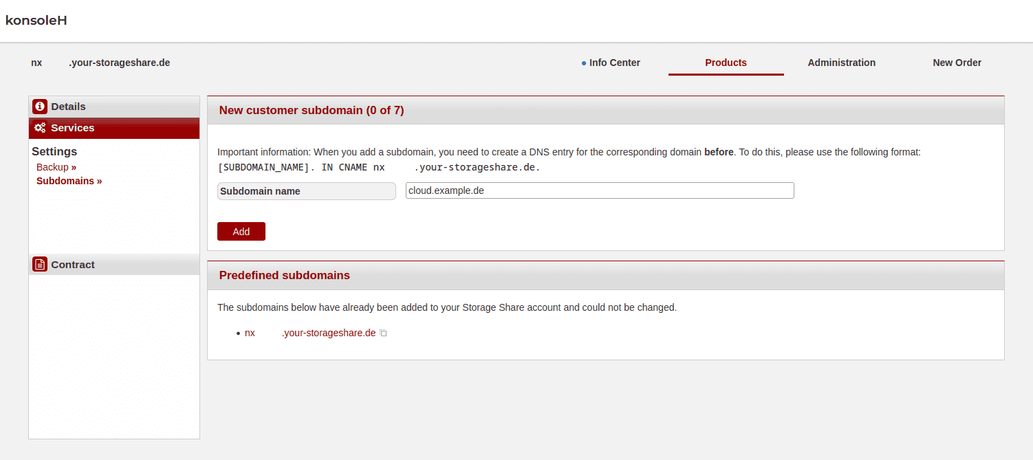 Subdomains - Hetzner Docs