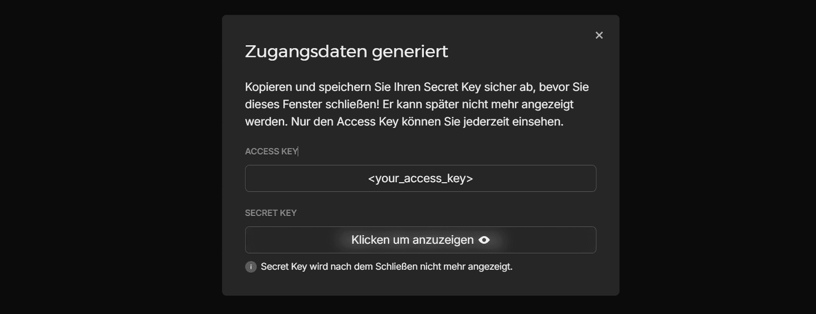S3-Zugangsdaten hinzufügen - Hetzner Docs