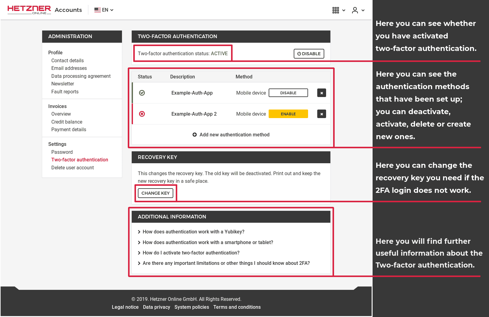 Two-factor authentication - Hetzner Docs