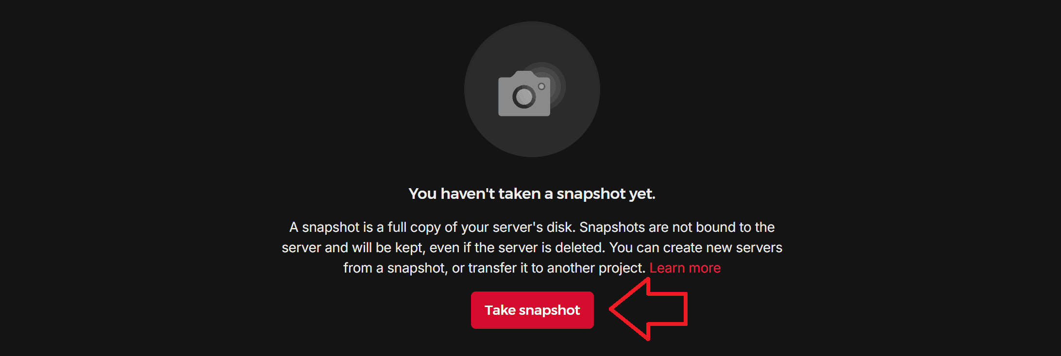 Taking Snapshots - Hetzner Docs