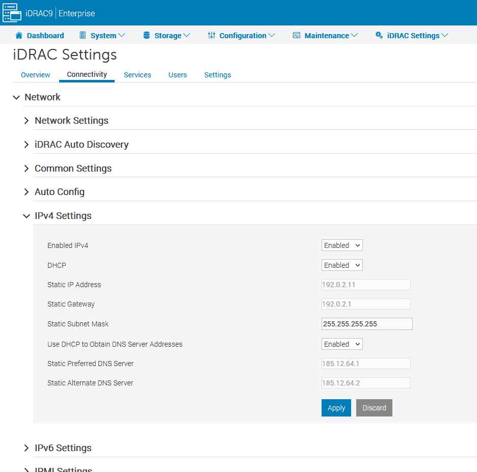 iDRAC: Umstellung von DHCP auf statische IP bei Hetzner - Hetzner Docs