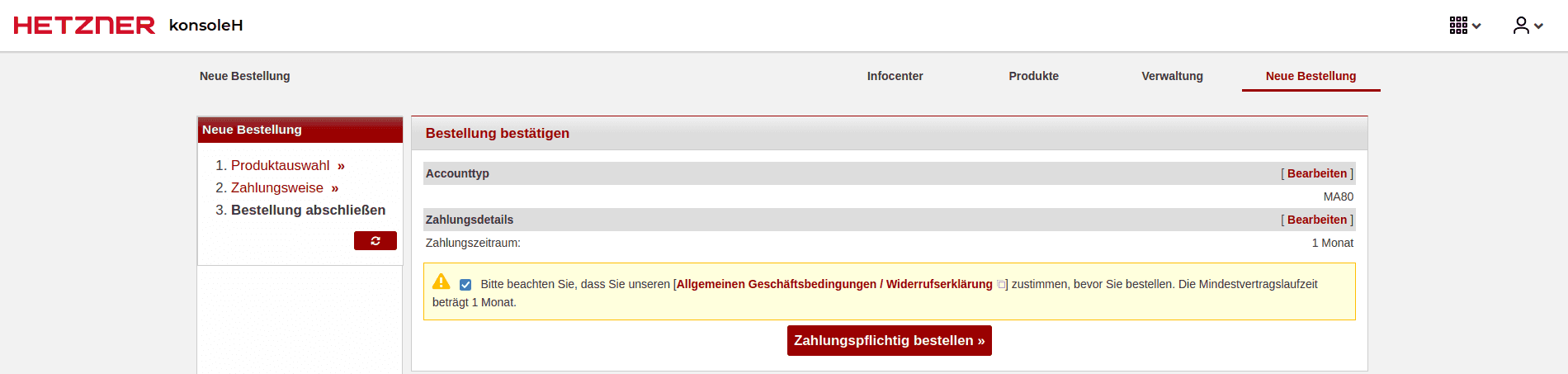 Bestellung Managed Server - Hetzner Docs