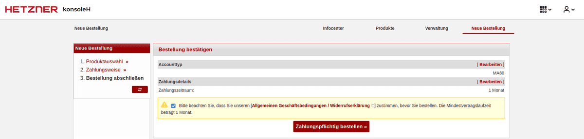 Bestellung Managed Server - Hetzner Docs